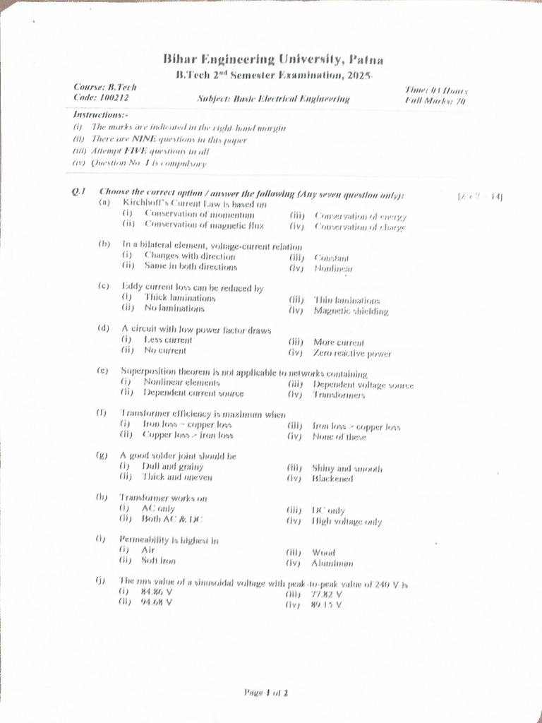 BEE 2025 by Asif Rabbani | PDF