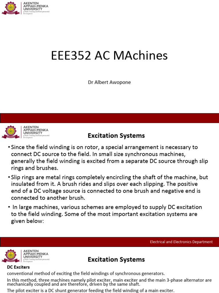 Ac Machine Excitation | PDF | Rectifier | Direct Current