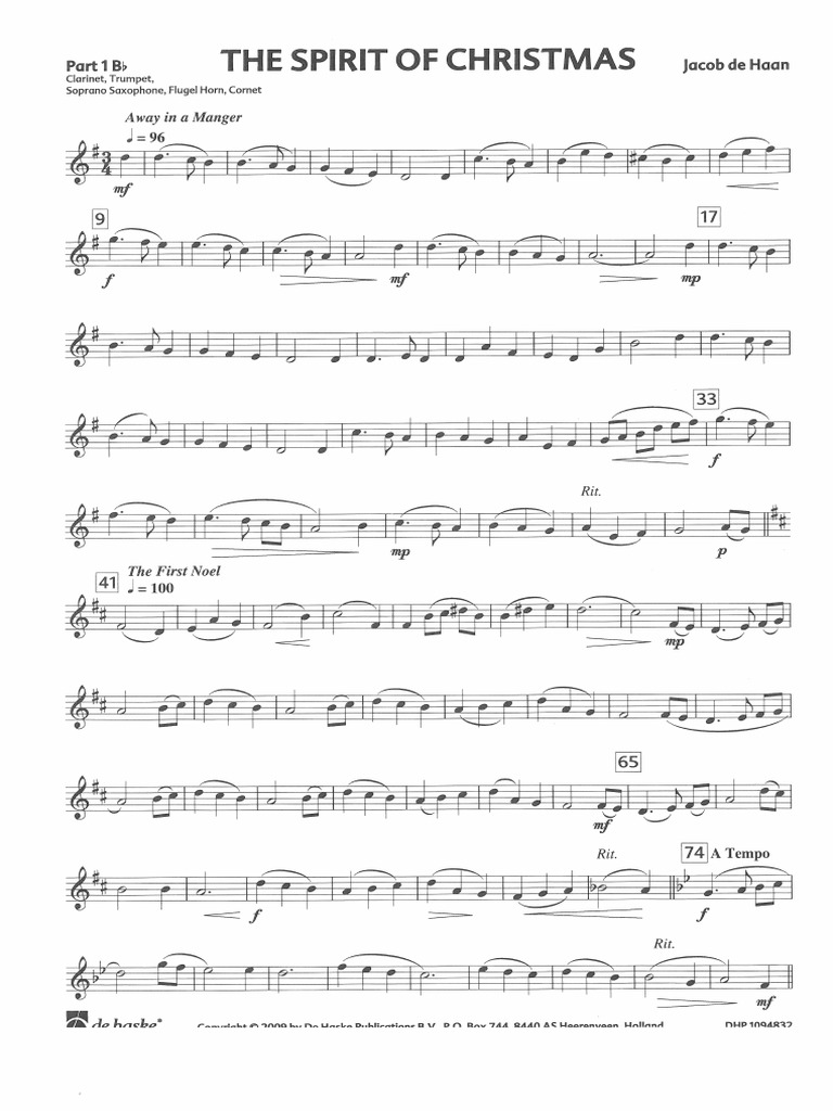 Christmas Music Sheet for Brass Instruments | PDF | Aerophones | Brass ...