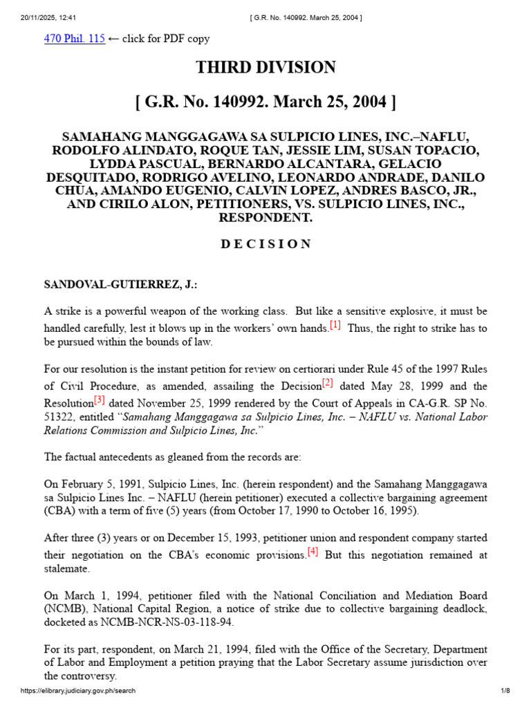 Sulpicio Lines | PDF | Strike Action | Union Busting