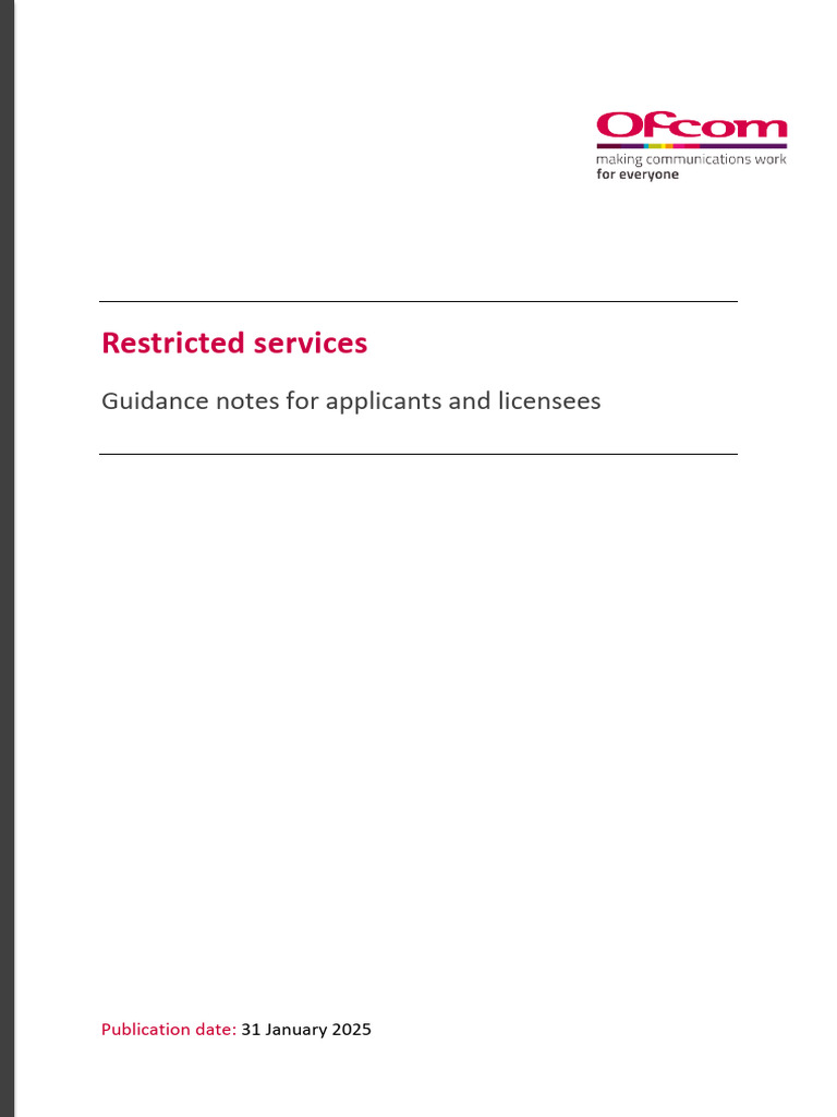 Restricted Service Licence Guidance | PDF | License | Radio