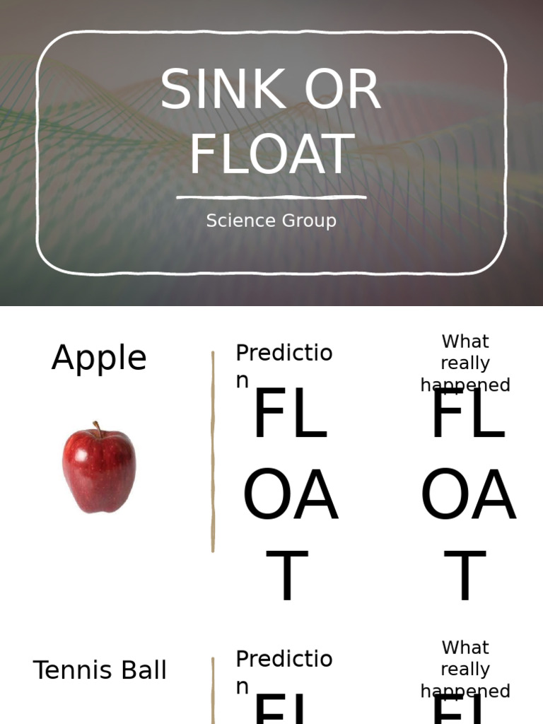 Sink or Float: Science Group | PDF