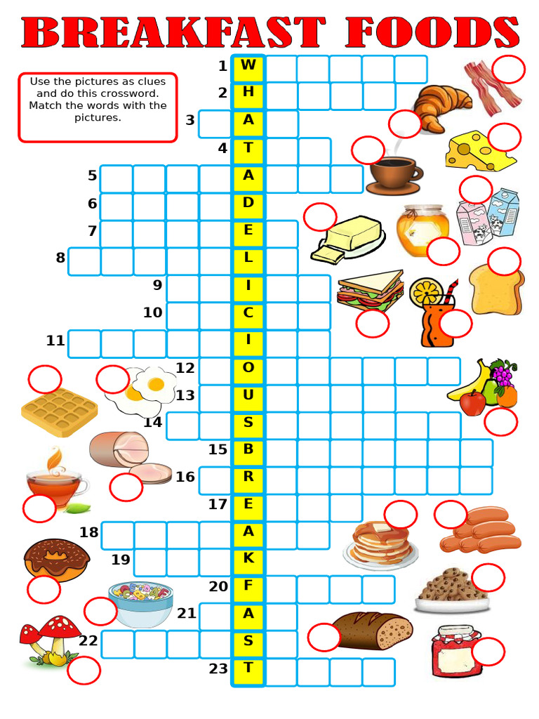 Breakfast Foods Crosswords 88784 | PDF | Crossword | Word Puzzles
