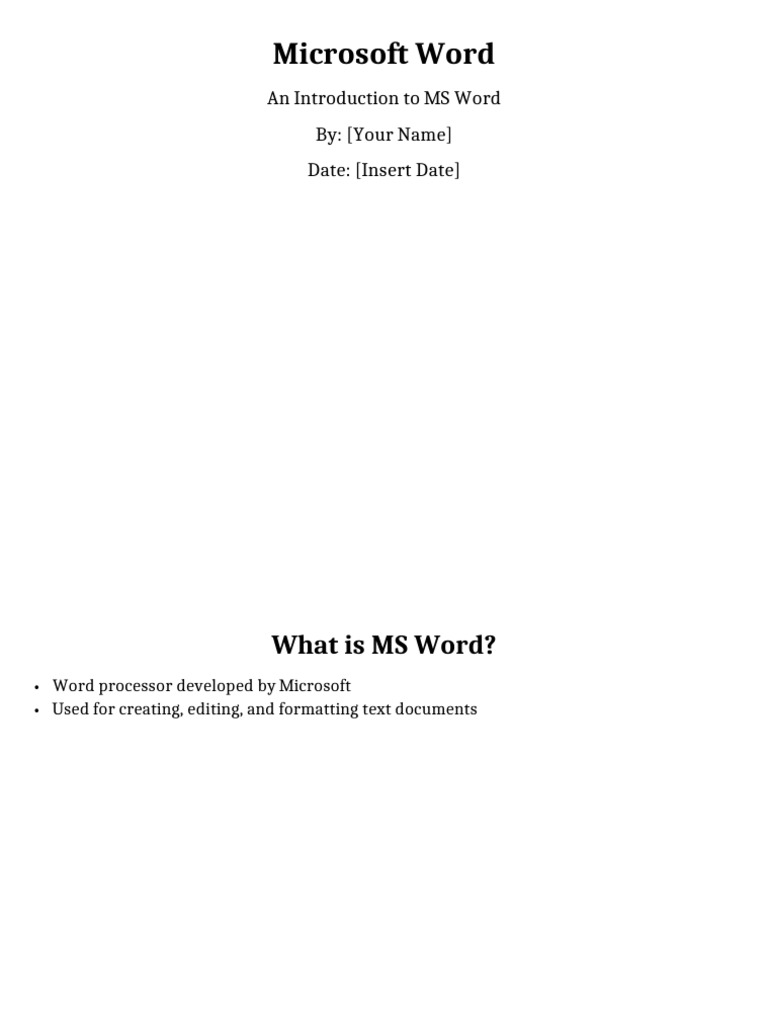 MS Word Presentation | PDF