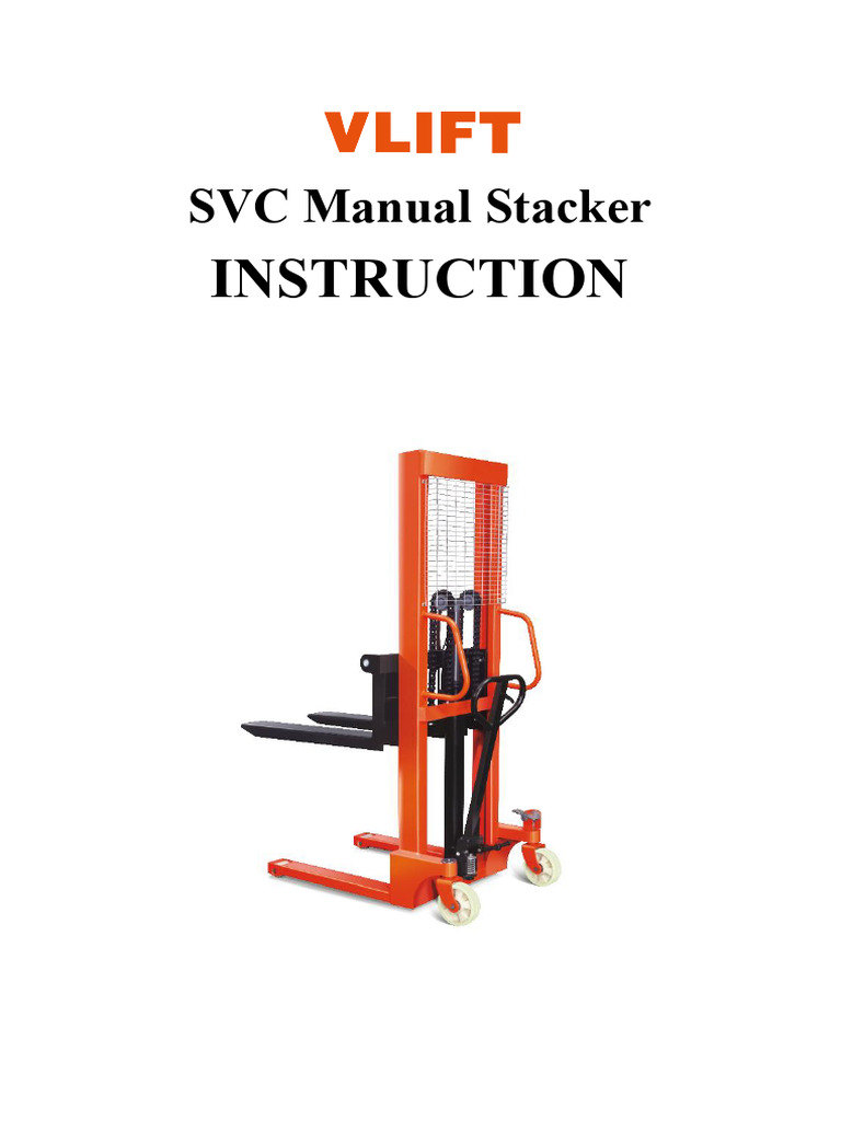 SVC Manual Hydraulic Stacker Guide | PDF | Axle | Screw