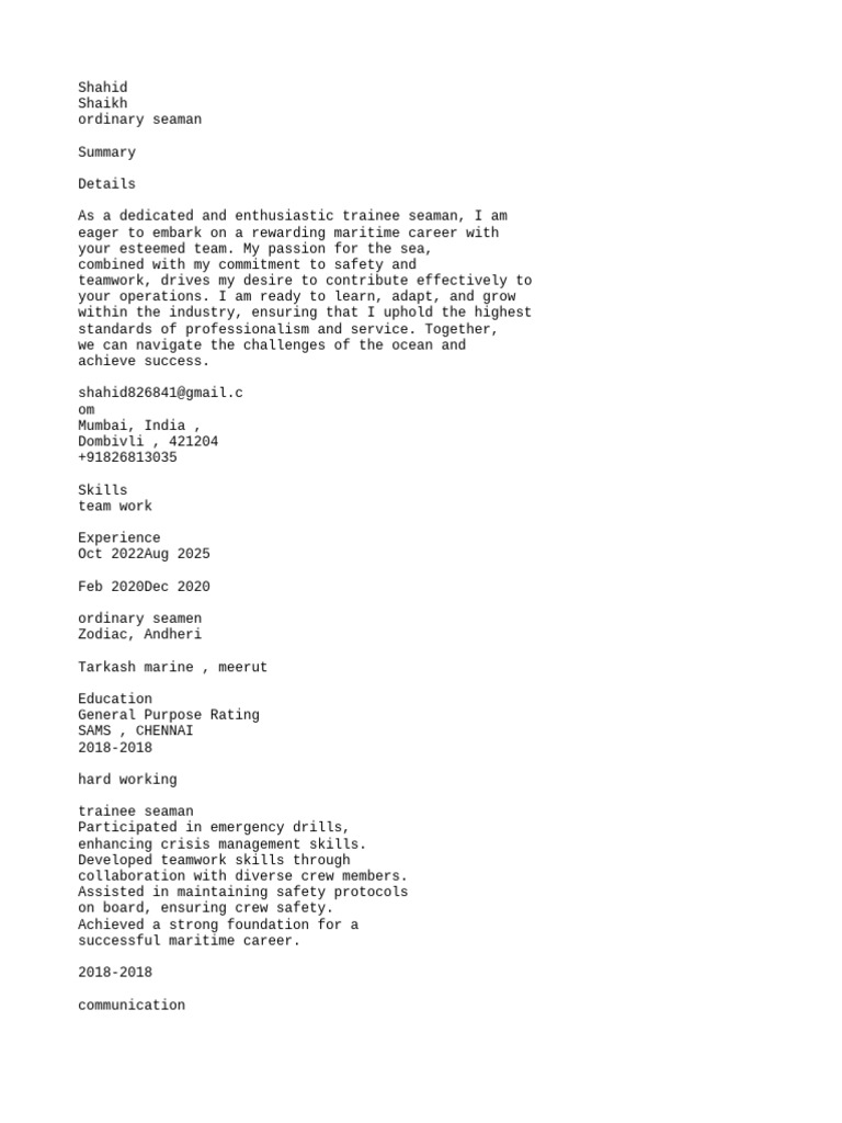 Shahid Shaikh Resume | PDF