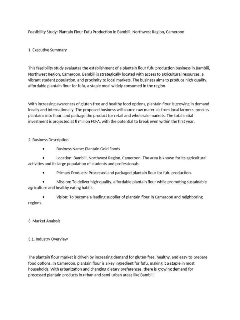 Feasibility Study | PDF | Flour | Economies