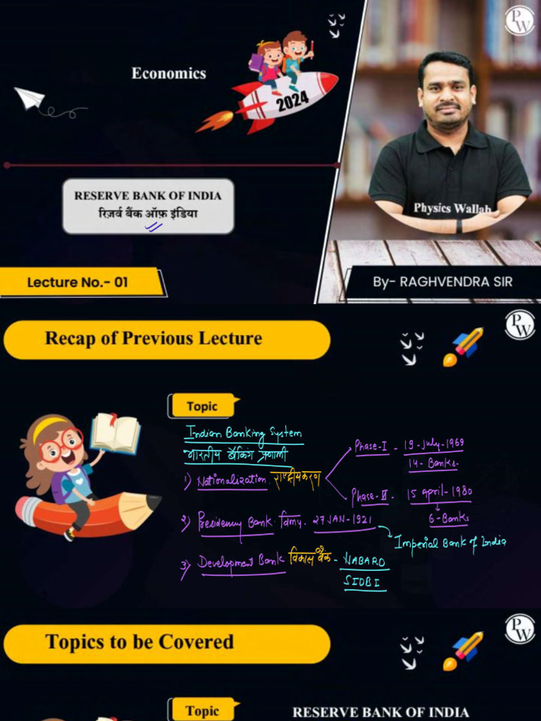 Reserve Bank of India Lecture 01 Class Notes | PDF
