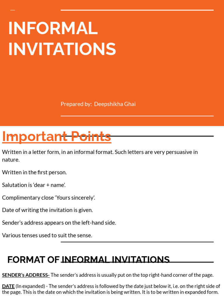Informal INVITATIONS | PDF