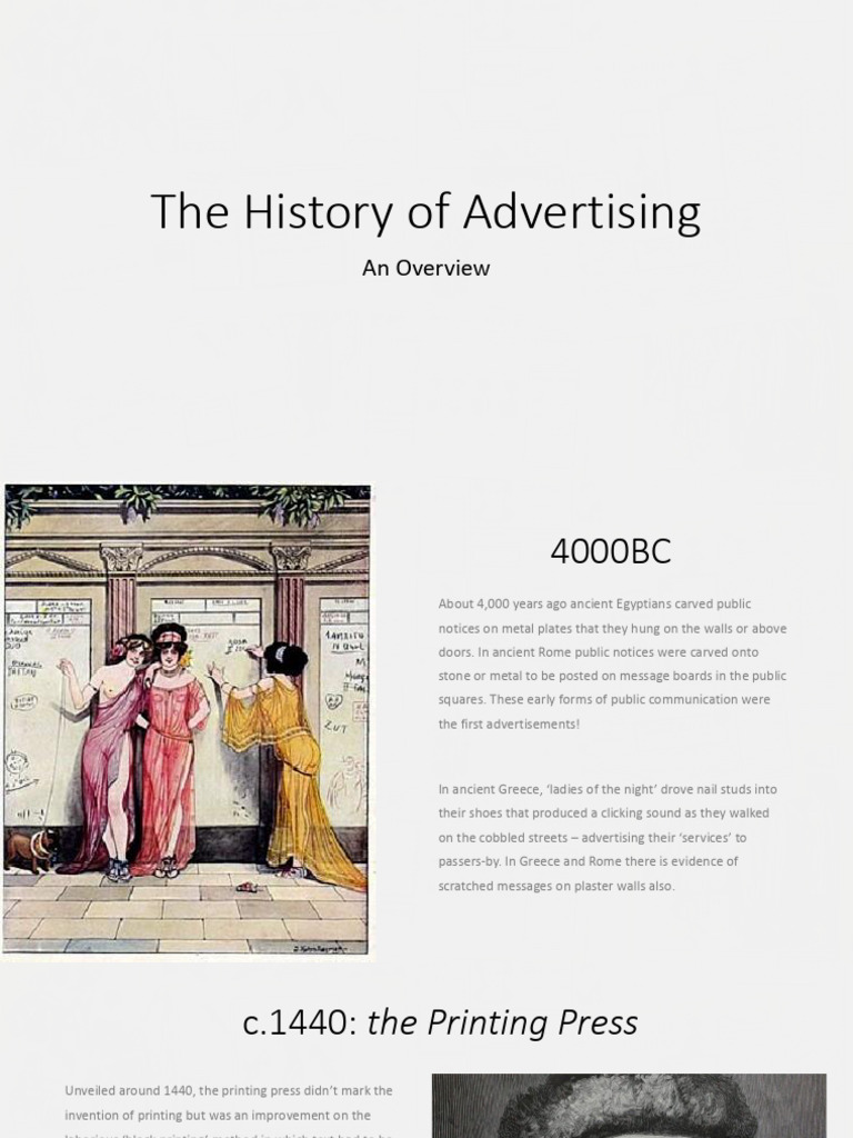 Evolution of Advertising Through History | PDF | Advertising ...