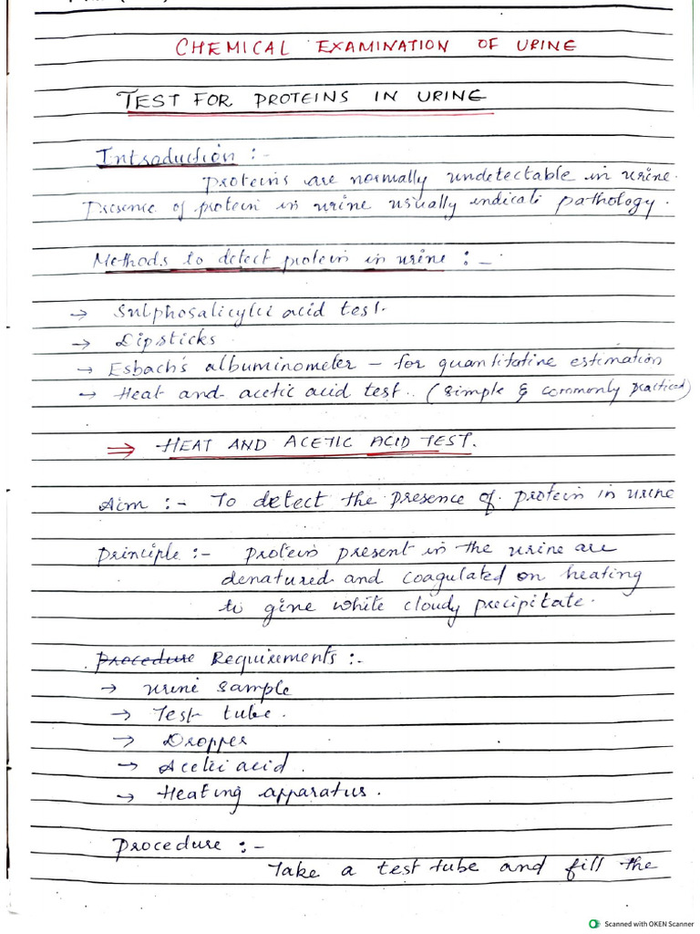 Chemical Examination of Urine | PDF