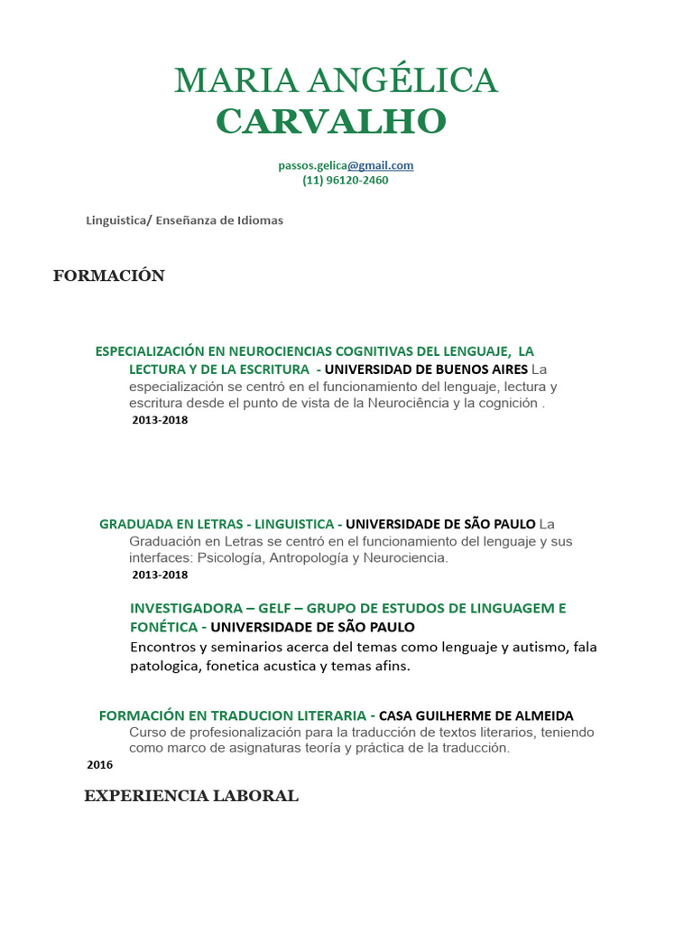 Currículo Español | PDF | Neurociencia | Comunicación humana