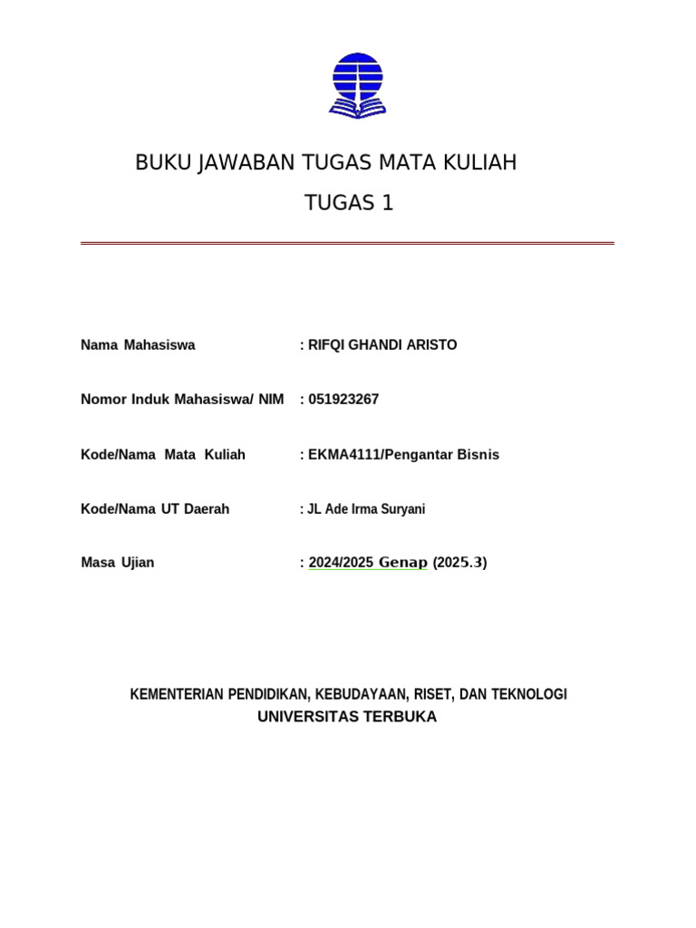BJT TUGAS1 Pengantar Bisnis | PDF
