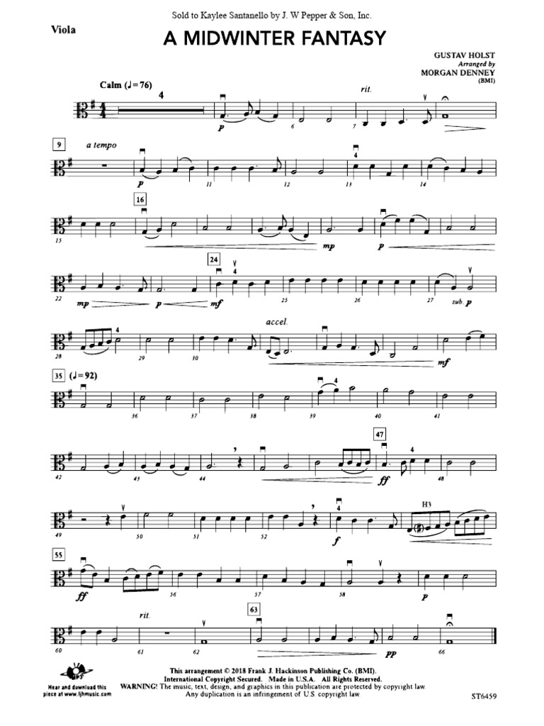 Viola - A Midwinter Fantasy | PDF