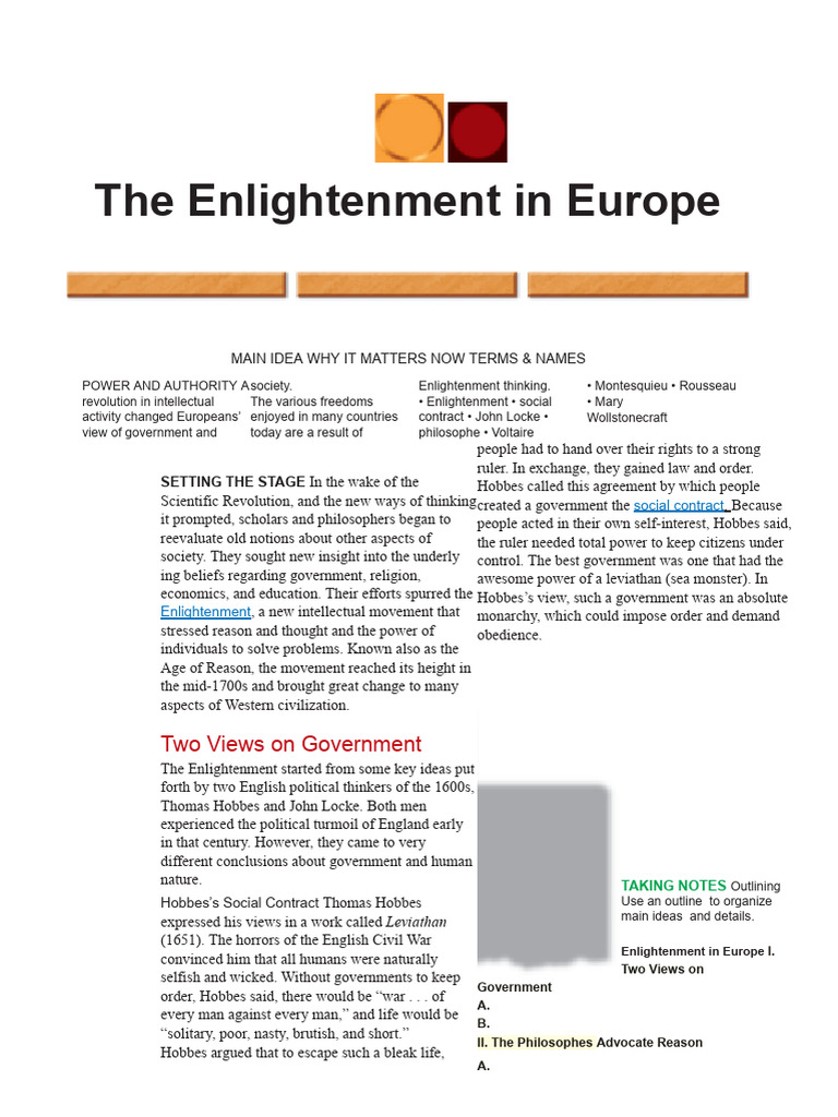 Enlightenment in Europe. | PDF | Age Of Enlightenment | Voltaire