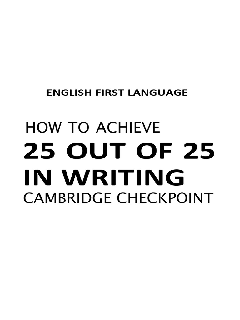 English Primary Checkpoint How To Achieve 25 Out of 25 in Fiction ...
