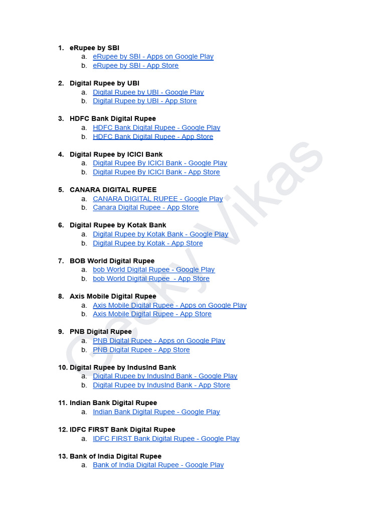 Digital Rupee Apps | PDF