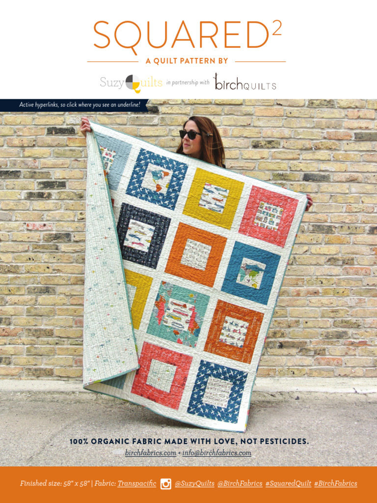 Baby Quilt Squared-Pattern | PDF | Seam (Sewing) | Quilt