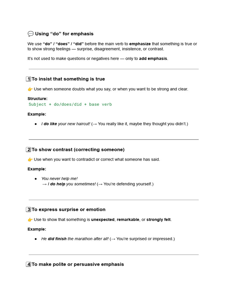 Do For Emphasis | PDF