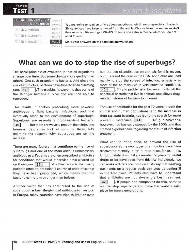 Reading Part 6 Gapped Text - Tests 1-8 | PDF