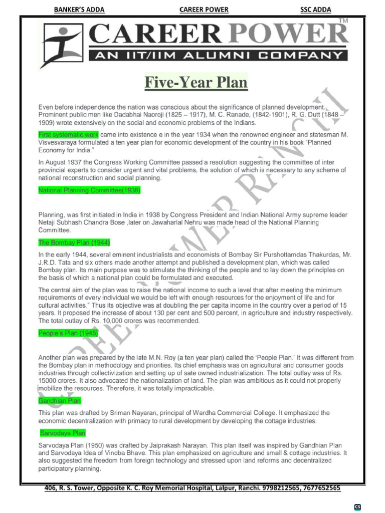 Five Year Plan | PDF