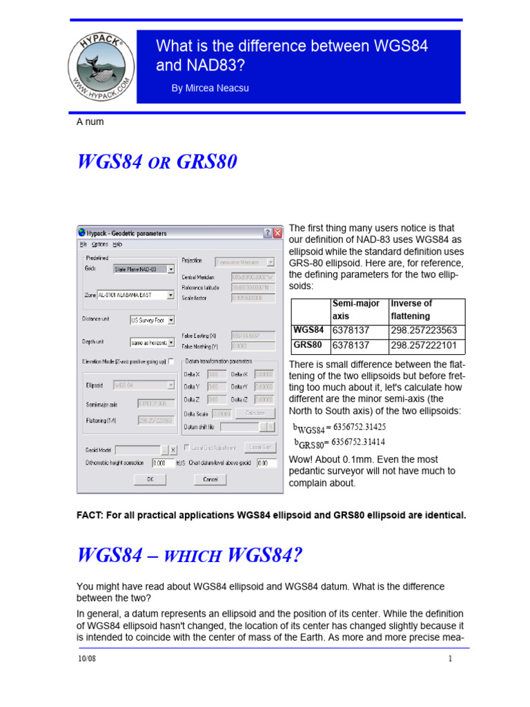 WGS84_NAD5 | PDF | Applied Mathematics | Geographic Data And Information