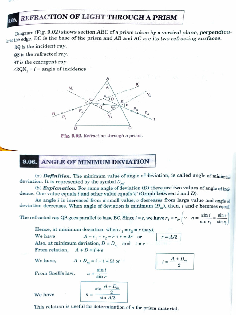 Minimum Deviation of Prism Practical | PDF | Refraction ...