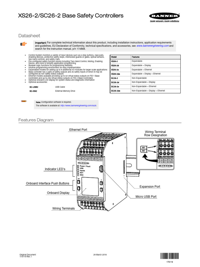 XS26-2/SC26-2 Safety Controllers Guide | PDF | Manufactured Goods ...
