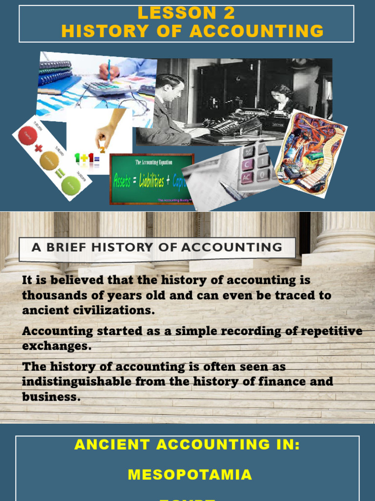 Lesson 2 History of Accounting | PDF | Bookkeeping | Debits And Credits