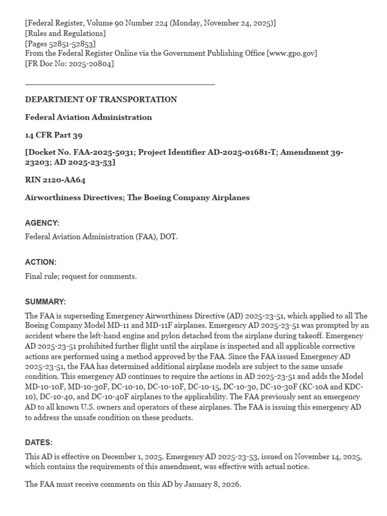 Boeing Airworthiness Directive Update | PDF | Federal Aviation ...