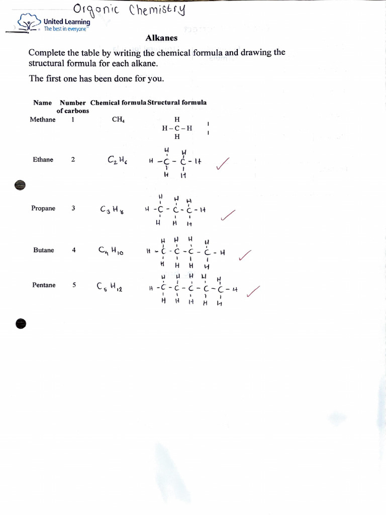 Alkanes and Alkenes HW | PDF | Alkane | Chemical Substances