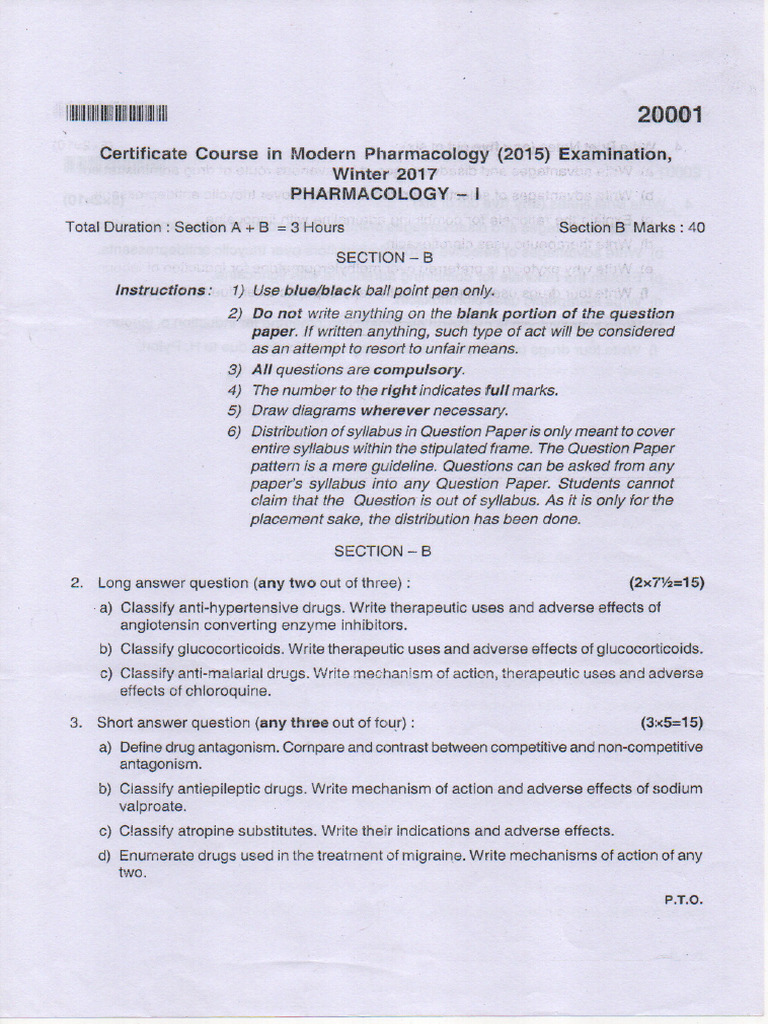 Pharmacology Paper | PDF