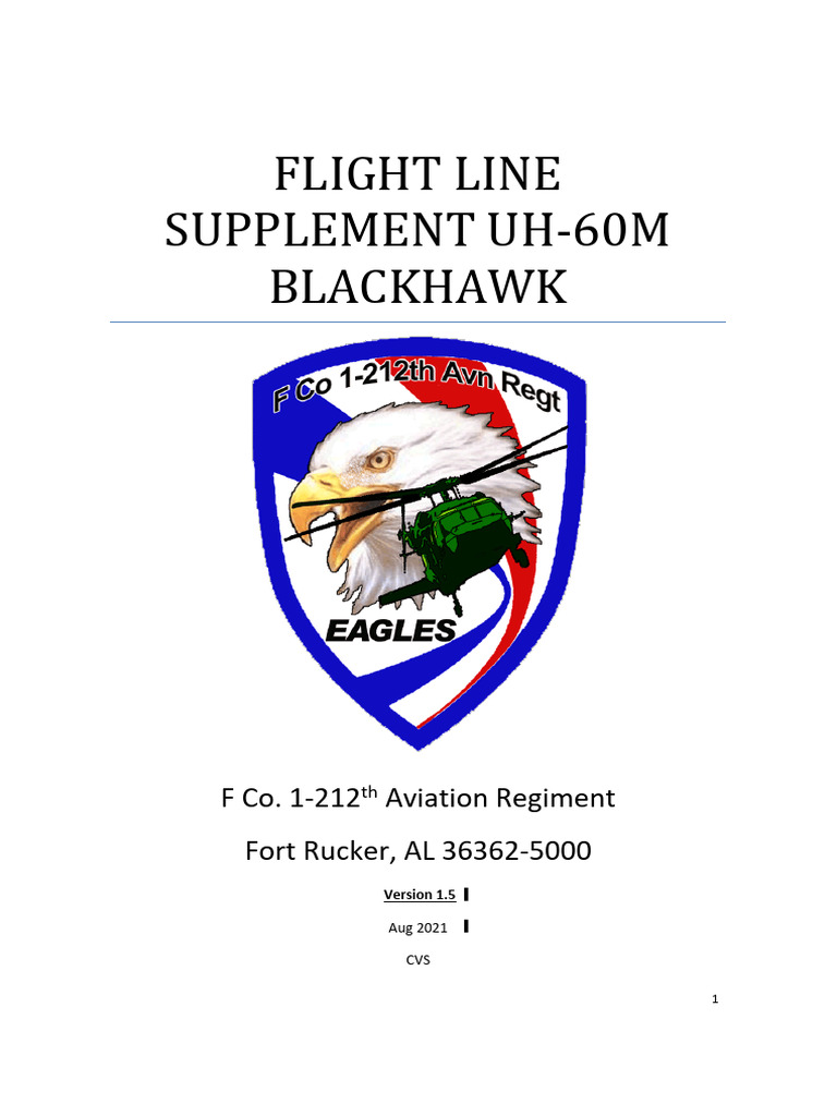UH-60M Blackhawk Flight Line Supplement | PDF | Aircraft Flight Control ...