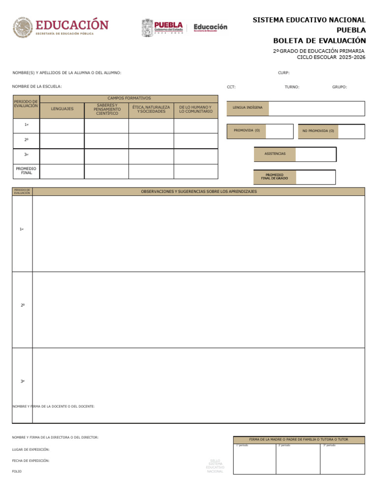 Boleta 2do Primaria | PDF | Aprendizaje | Enseñando