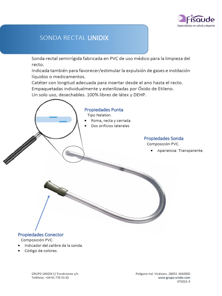 Hoja Producto SONDA RECTAL | PDF