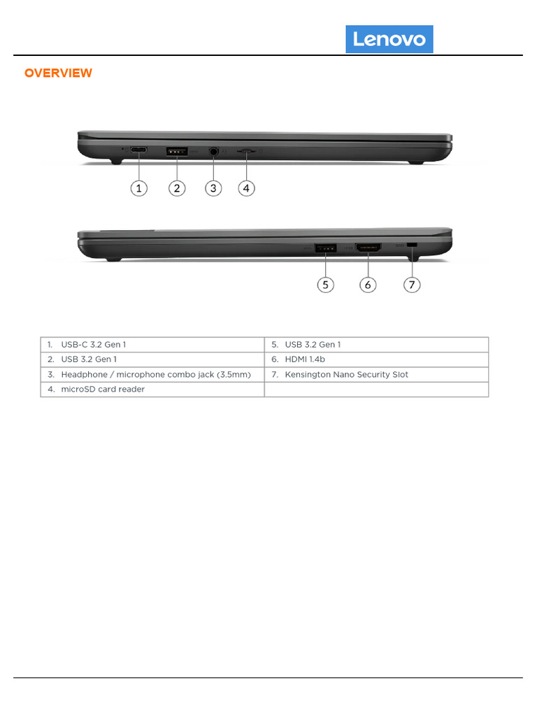 Lenovo 14e Chromebook Gen 2 Spec | PDF | Usb | Computer Engineering