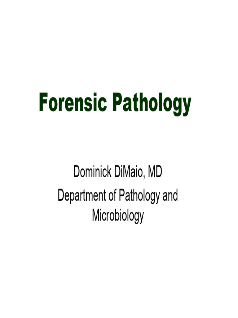 Overview of Forensic Pathology | PDF | Medical Specialties | Diseases ...