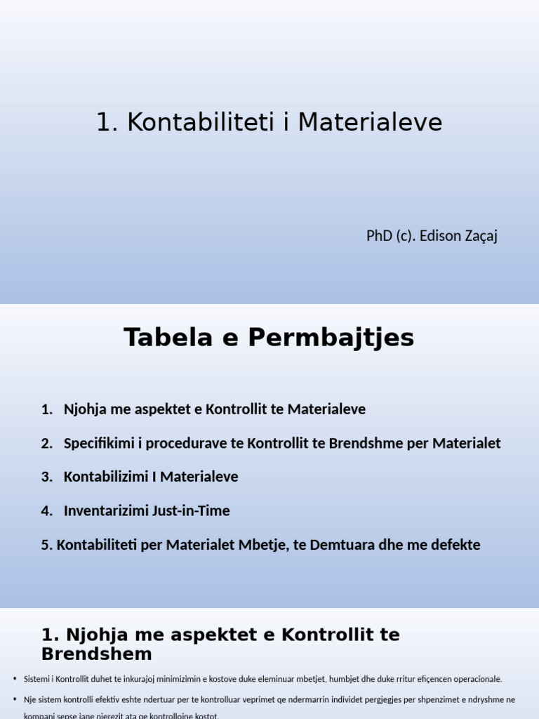 Tema 3 - 2 - Kontabiliteti Per Materialet | PDF