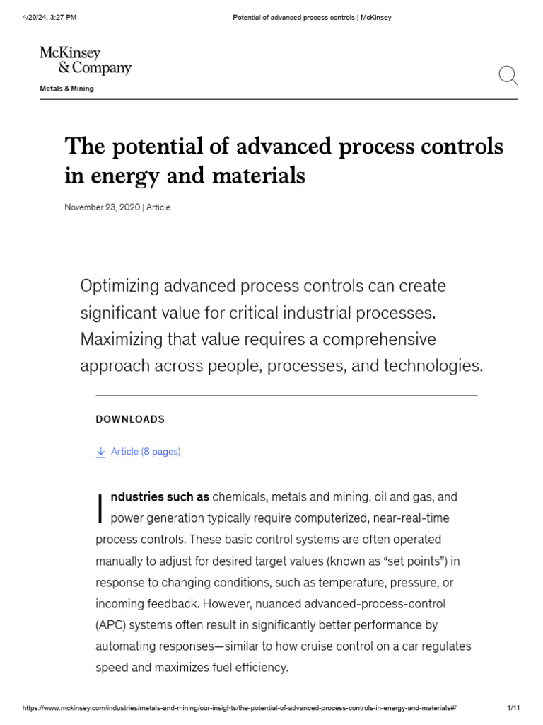 Optimizing Advanced Process Controls | PDF