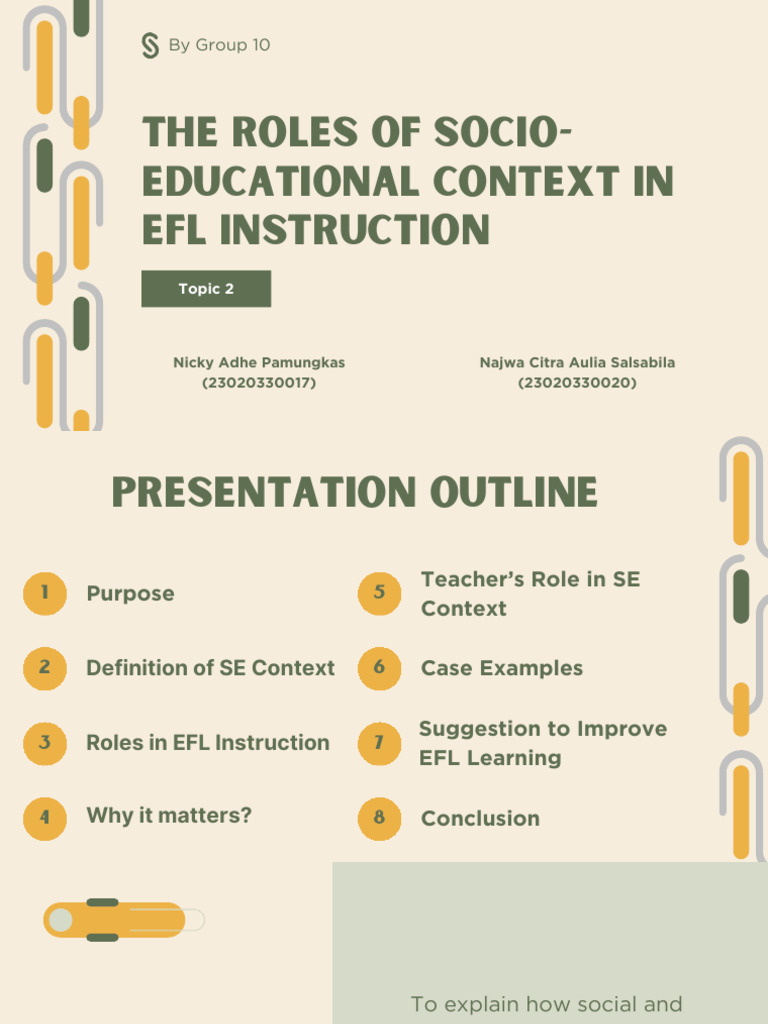 Socio-Educational Context in EFL Learning | PDF | English As A Second ...