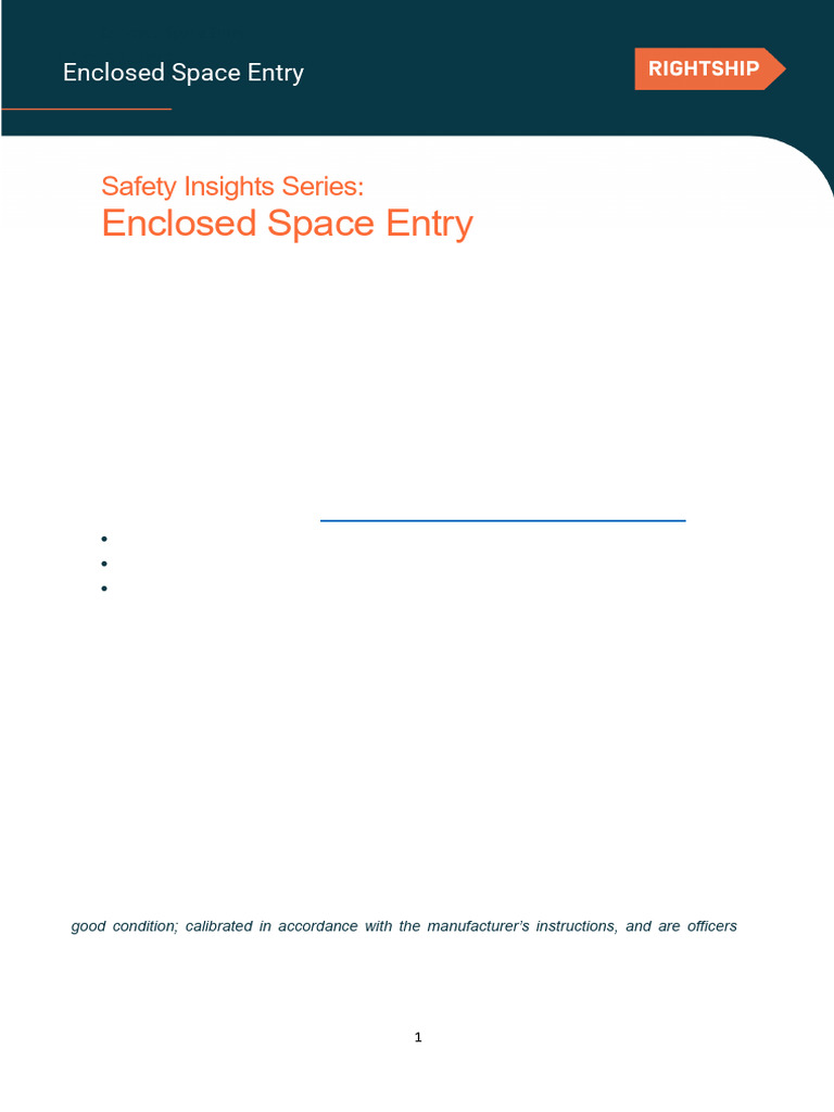 Safety Insights Series - Enclosed Space Entry Follow Up - Final-1 | PDF ...