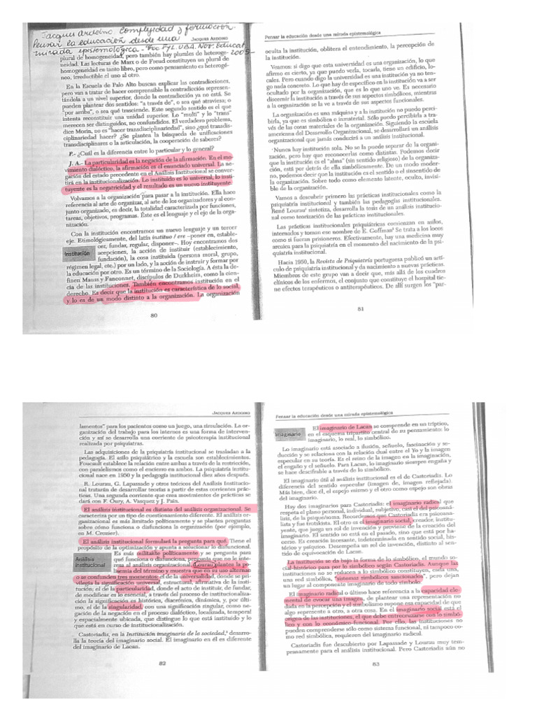 1. ARDOINO - Complejidad y Formación | PDF