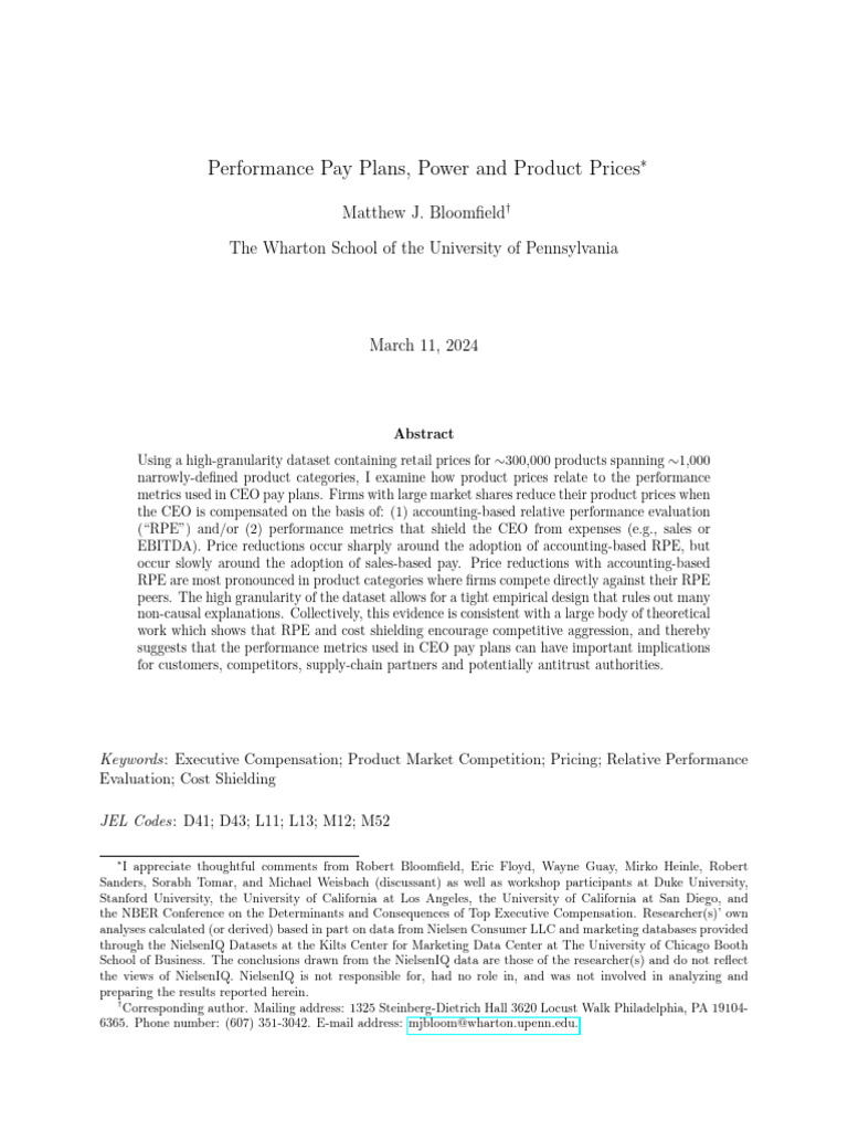 Paper 1 Bloomfield | PDF | Pricing | Fixed Effects Model