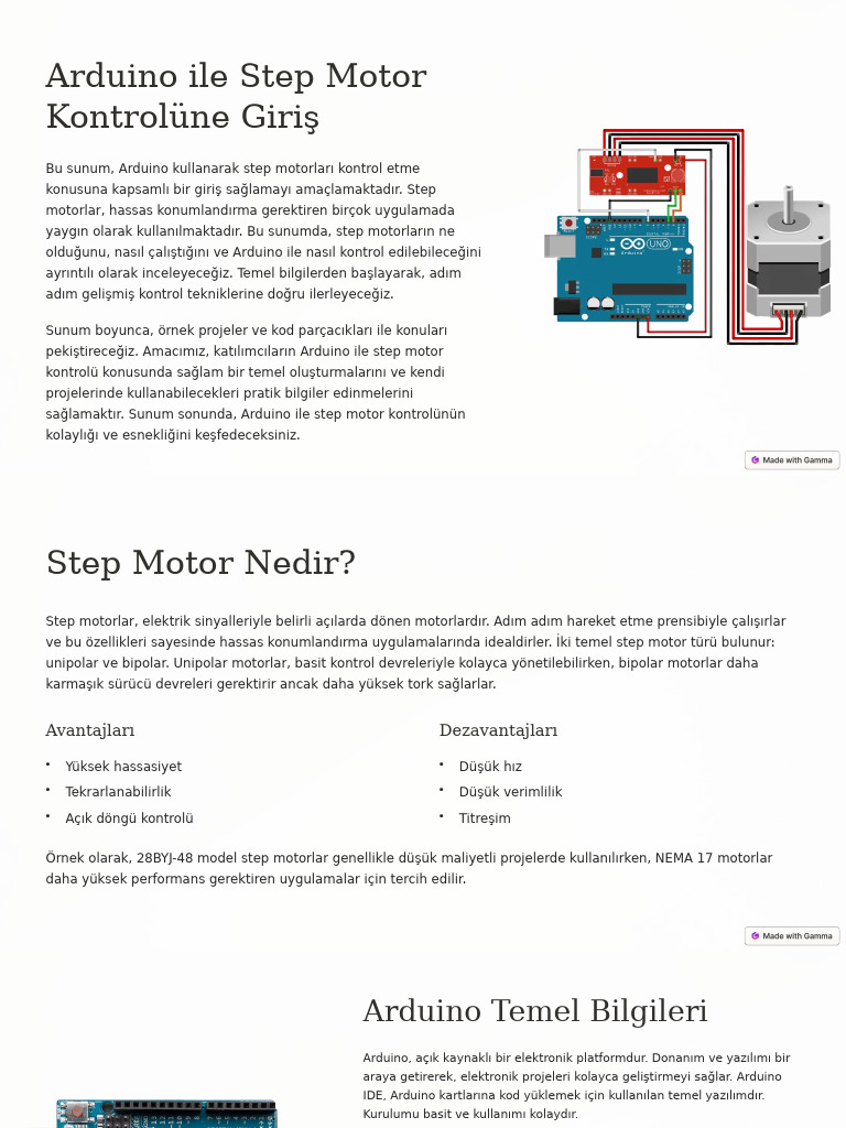 Arduino Ile Step Motor Kontrolune Giris | PDF