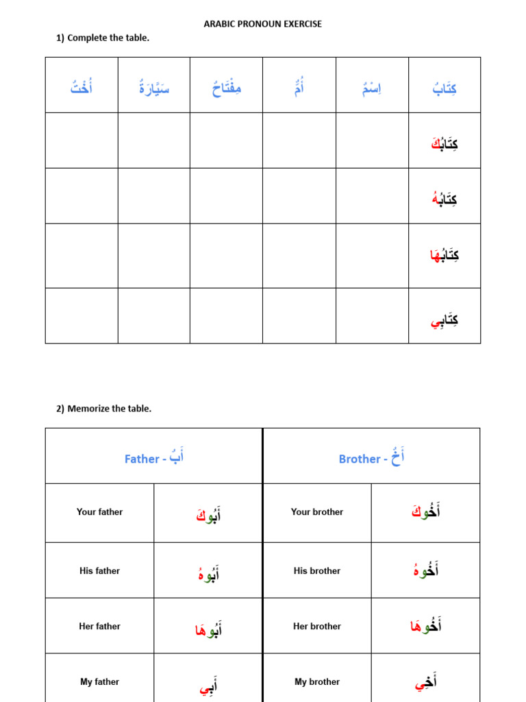 Pronoun Exercise | PDF