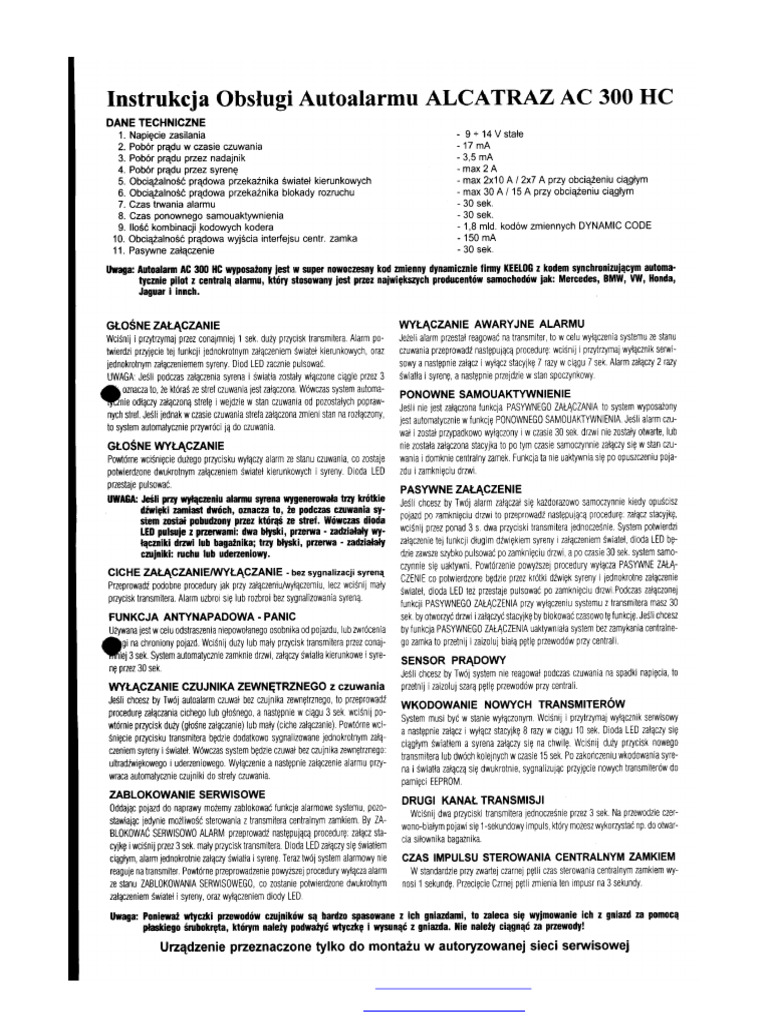 Alcatraz AC 300 HC | PDF