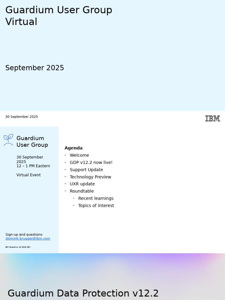 Guardium Virtual User Group September 2025 | PDF | Cloud Computing ...