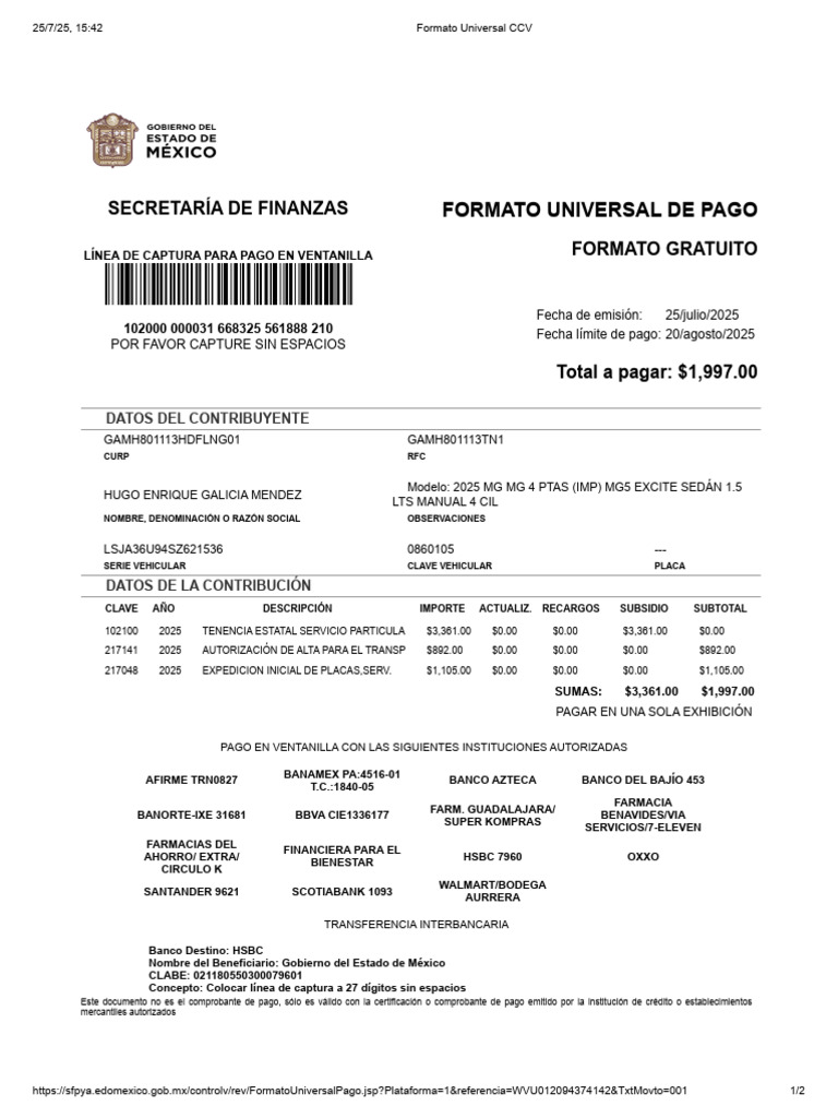 Formato Universal CCV | PDF | Finanzas personales | Servicios financieros