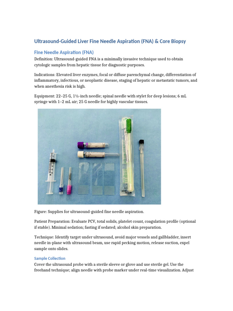 Liver FNA and Core Biopsy Summary | PDF | Biopsy | Medical Specialties