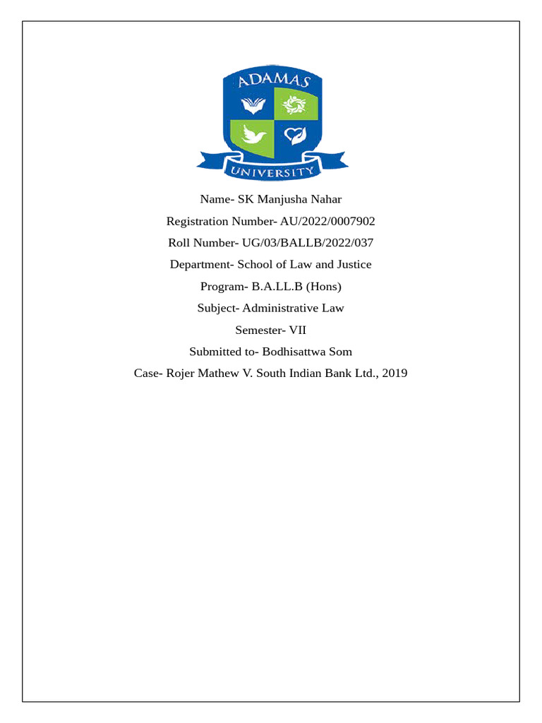 Administrative Law Final Assignment | PDF | Separation Of Powers ...